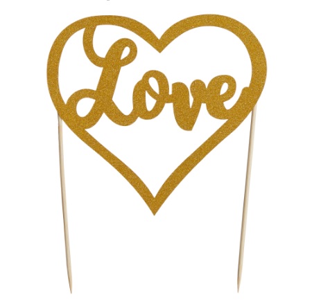 BUY BAKING AND CAKE DECORATIONS ONLINE. LOVE CAKE TOPPER L 150 MM X W ...