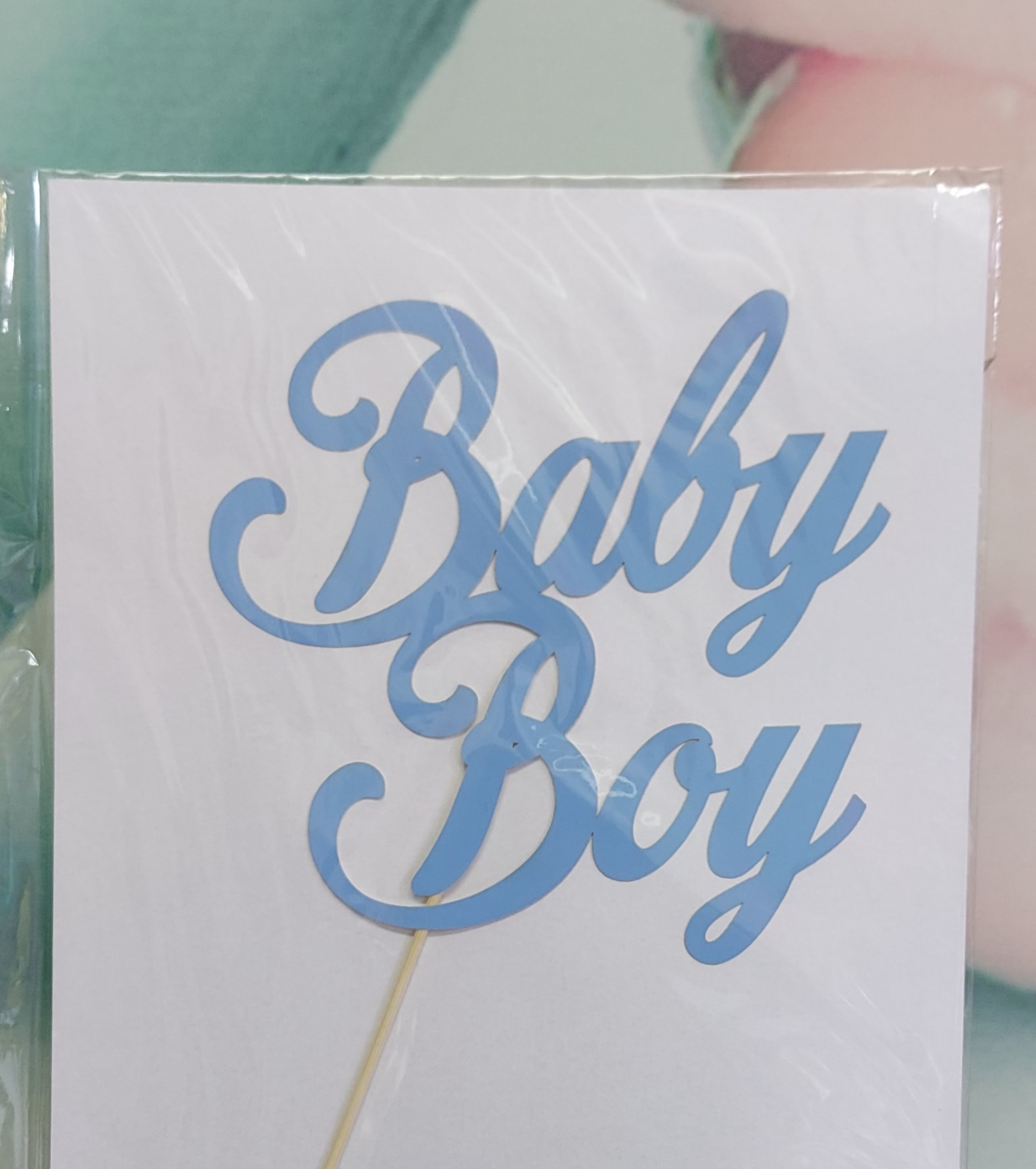 BUY BAKING AND CAKE DECORATIONS ONLINE. BLUE BABY BOY CAKE TOPPER 16 X 15CM