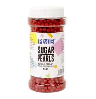 BUY BAKING AND CAKE DECORATIONS ONLINE. RED SUGAR PEARLS 100G