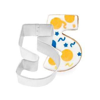 BUY BAKING AND CAKE DECORATIONS ONLINE. NUMBER 5 COOKIE CUTTER GREEN