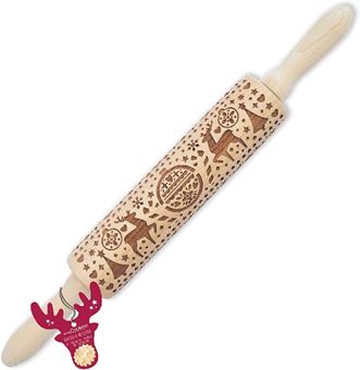 BUY BAKING AND CAKE DECORATIONS ONLINE. EMBOSSEDWOODEN ROLLING PIN XMA